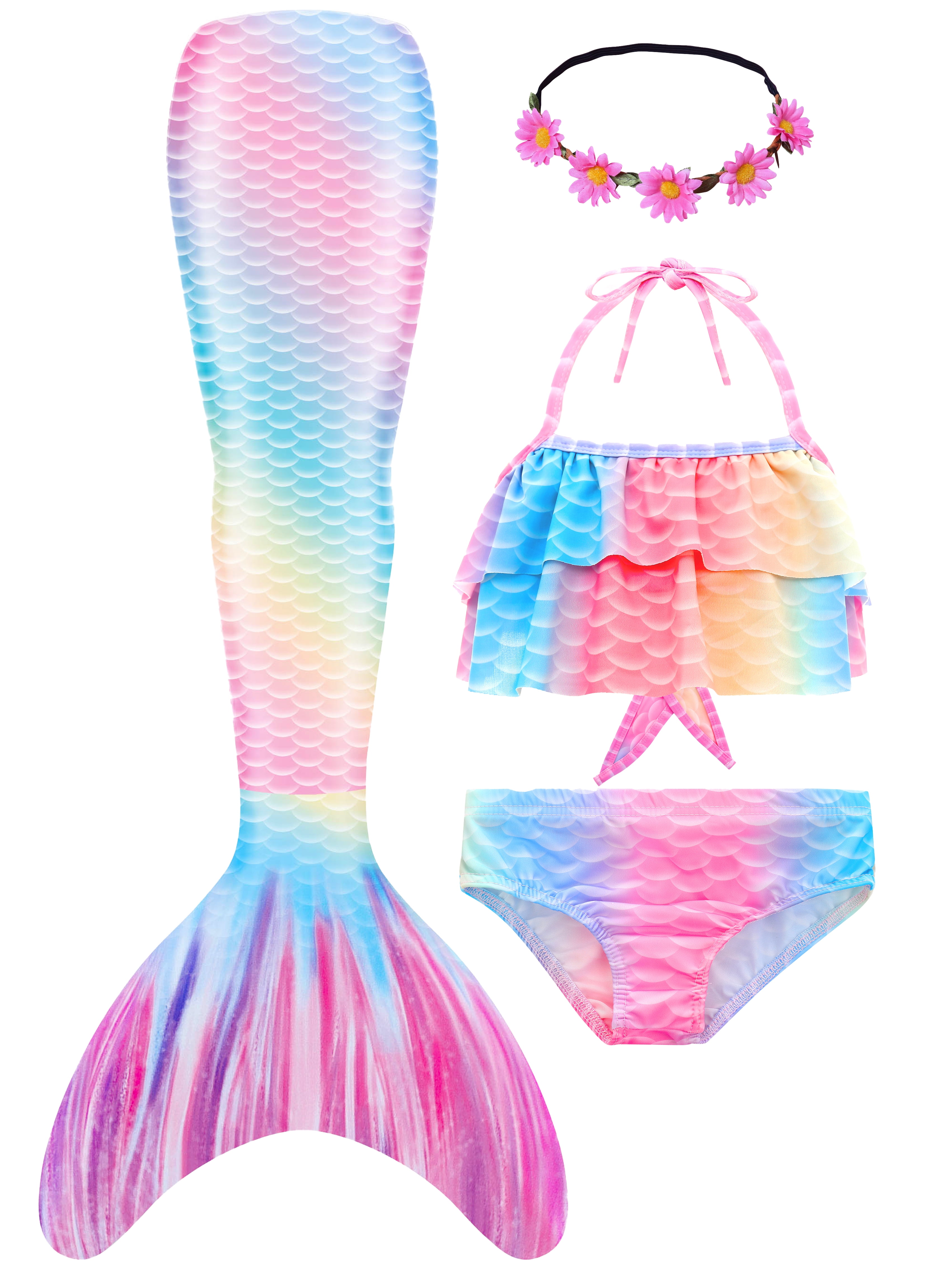 Girls Swimming Mermaid Tail Sets Kids Mermaid Swimsuit - Walmart.com