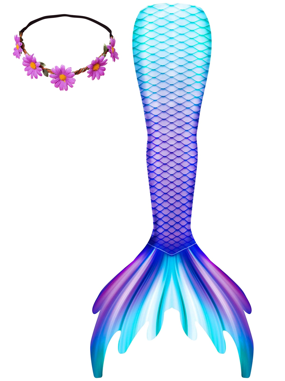 Girls Swimming Mermaid Tail Swimsuit Single Tails 7-8Years - Walmart.com