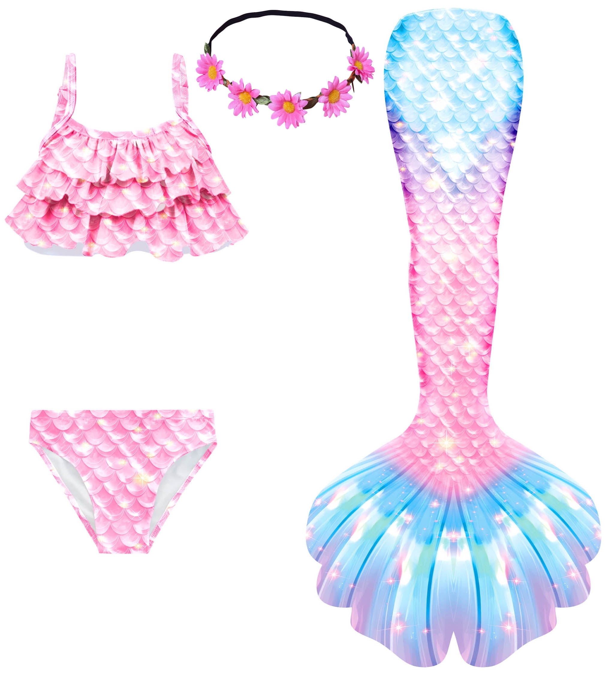 Girls Swimming Mermaid Tails Sets 11-12Years - Walmart.com