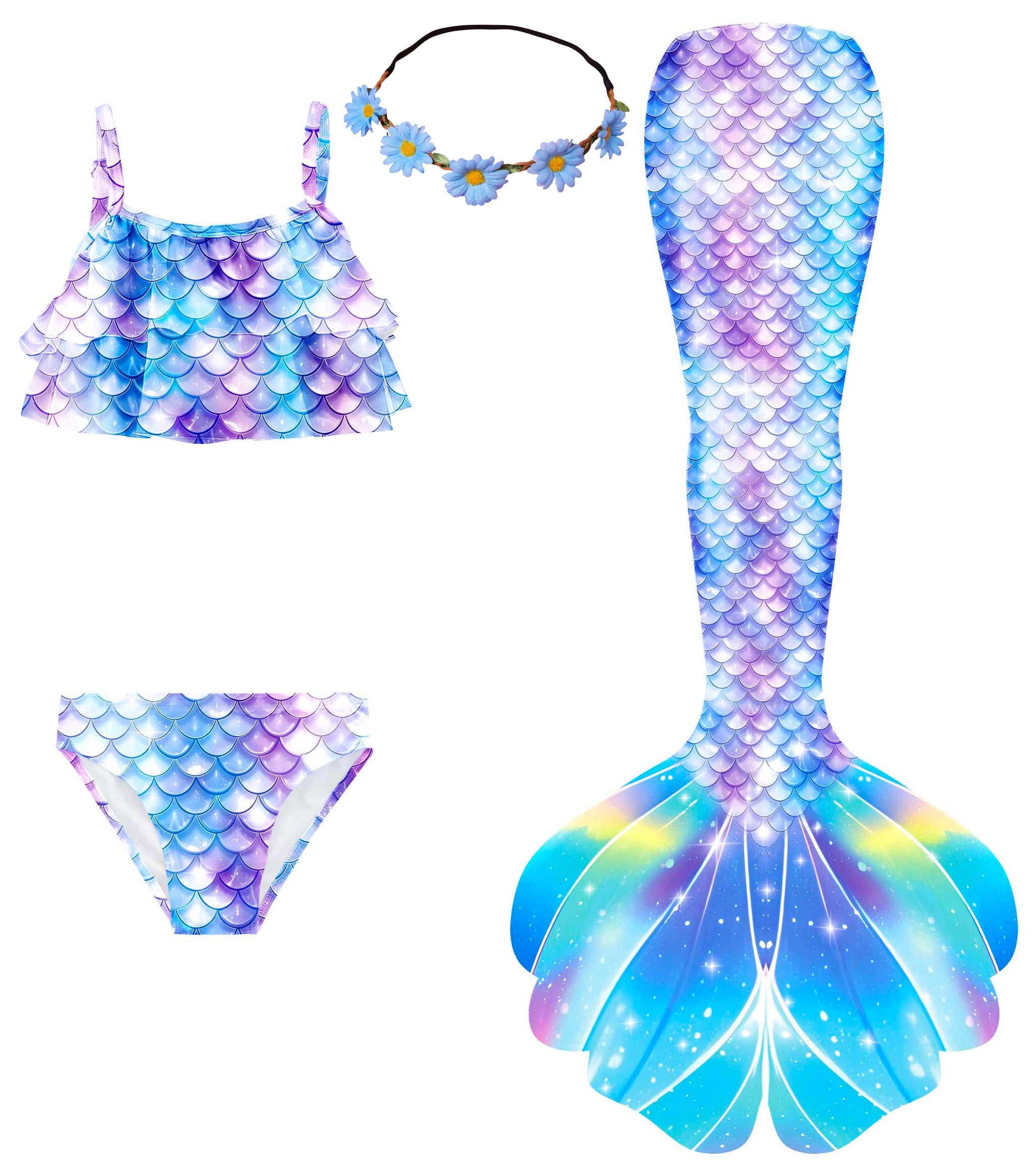 Girls Swimming Mermaid Tails Sets 7-8Years - Walmart.com