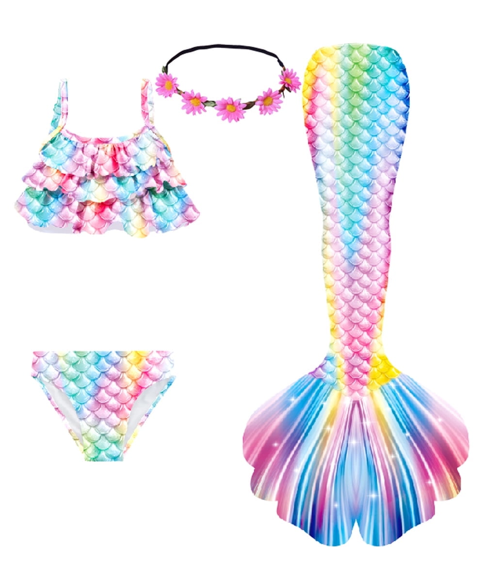 Girls Swimming Mermaid Tails Sets 9-10Years - Walmart.com