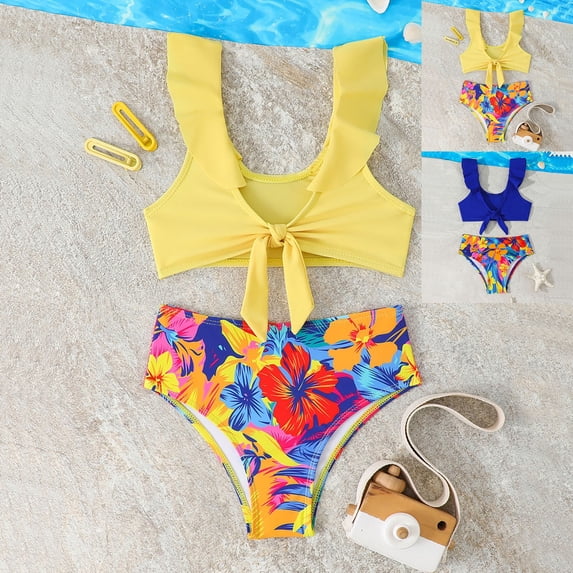 Girls Swimsuit 2 Piece Bikini Set UPF 50 Sun Rash Guard Swim Shorts ...