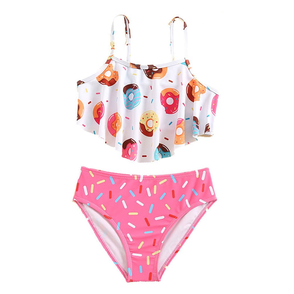 Girls Swimsuit 2-Piece Cute Bathing Suit Bikini Swimwear with ...