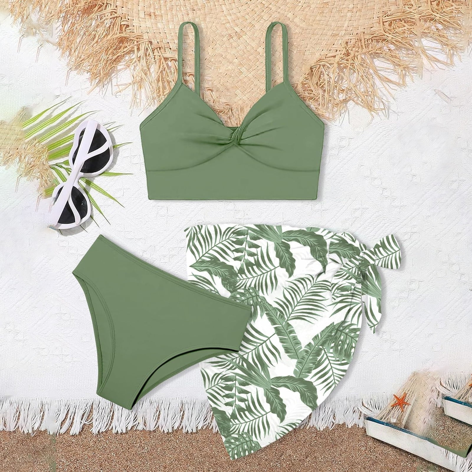 Girls Swimsuit 3 Pieces Rash Guard Kids Long Sleeves Bathing Suit Sun ...