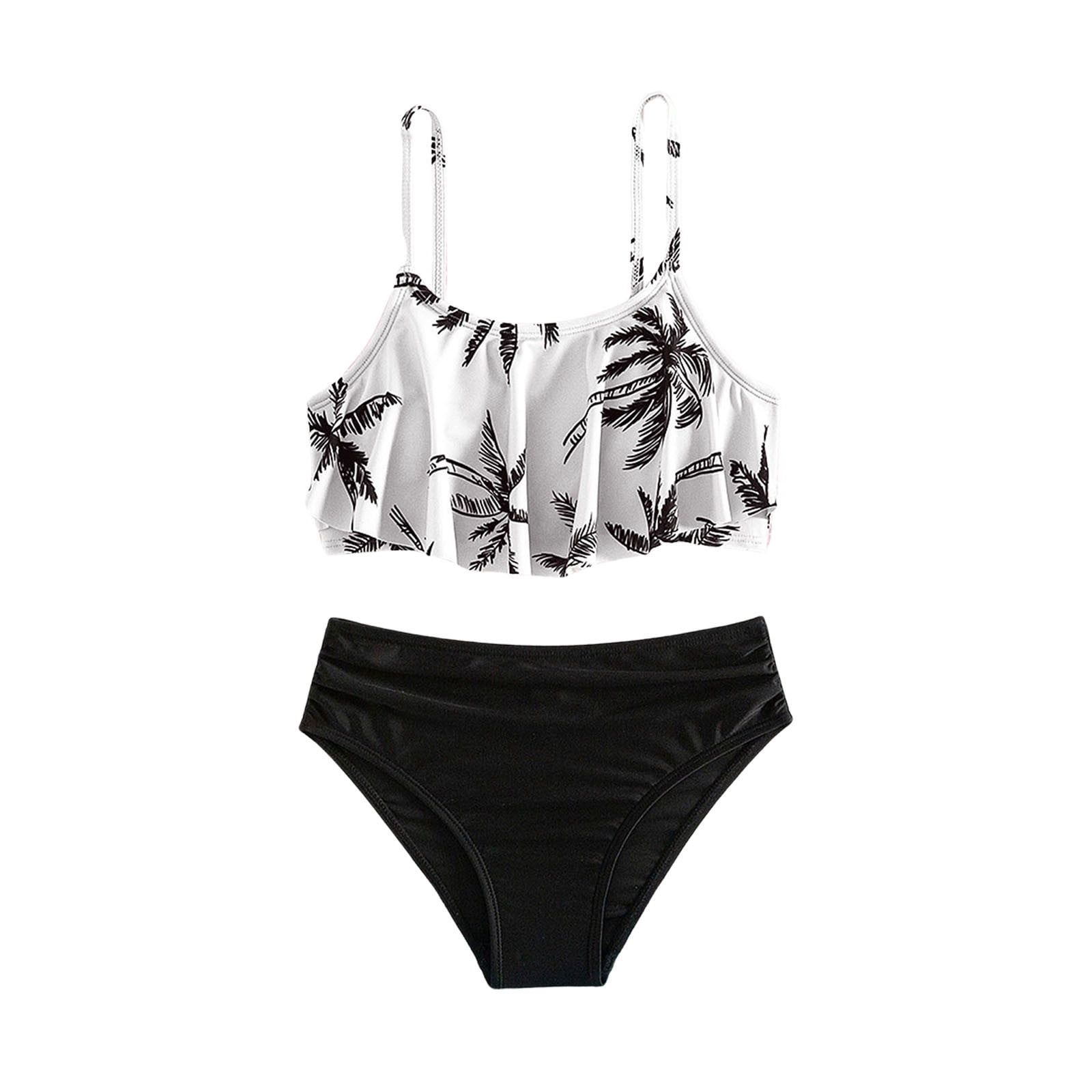 Girls Swimsuit Cute Floral Print 2 Piece Bathing Suit Hawaiian ...