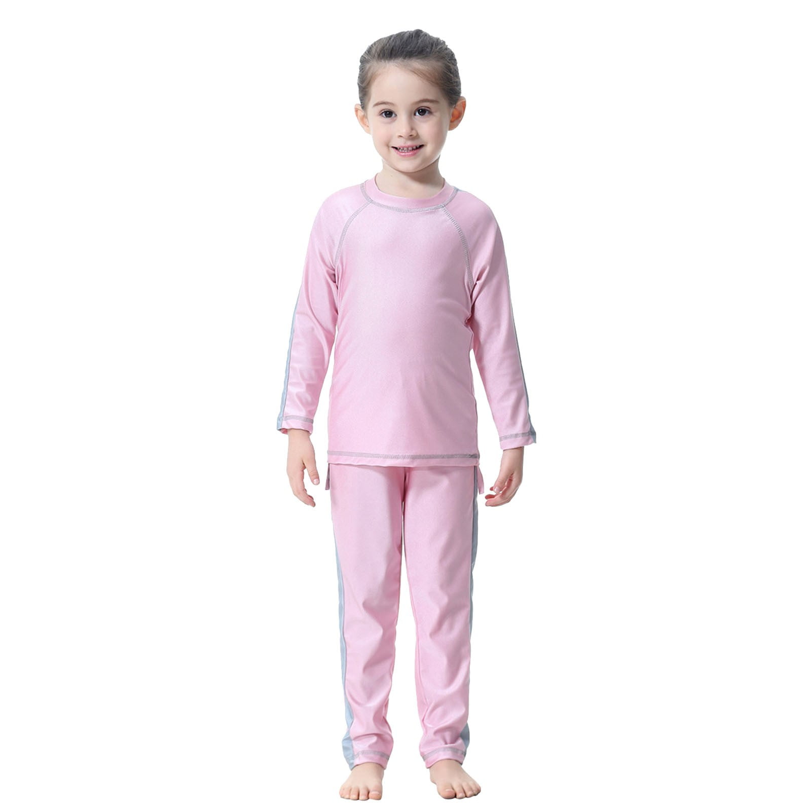Girls Swimsuit,Girls Full Coverage Swimwear Long Sleeve Swim Shirt and ...