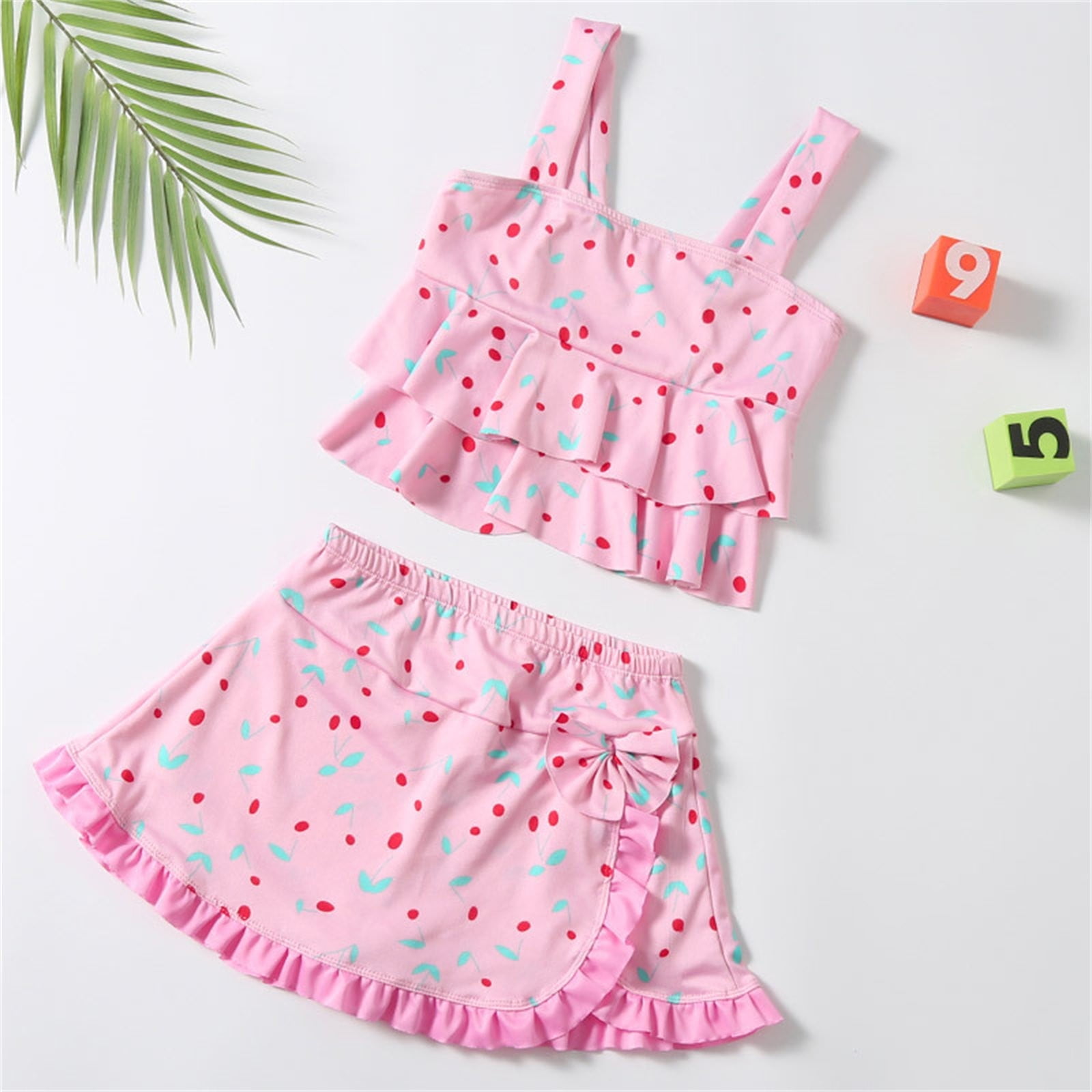 Girls Swimsuit Girls Swimsuit with Shorts Two Piece Bikini Sets Tween ...