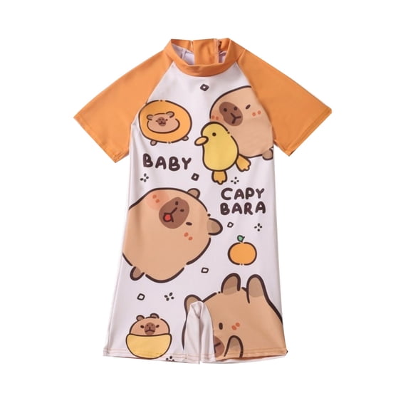 Girls' Swimsuit Kids Bathing Suit Cute Cartoon Capibara Printed One ...