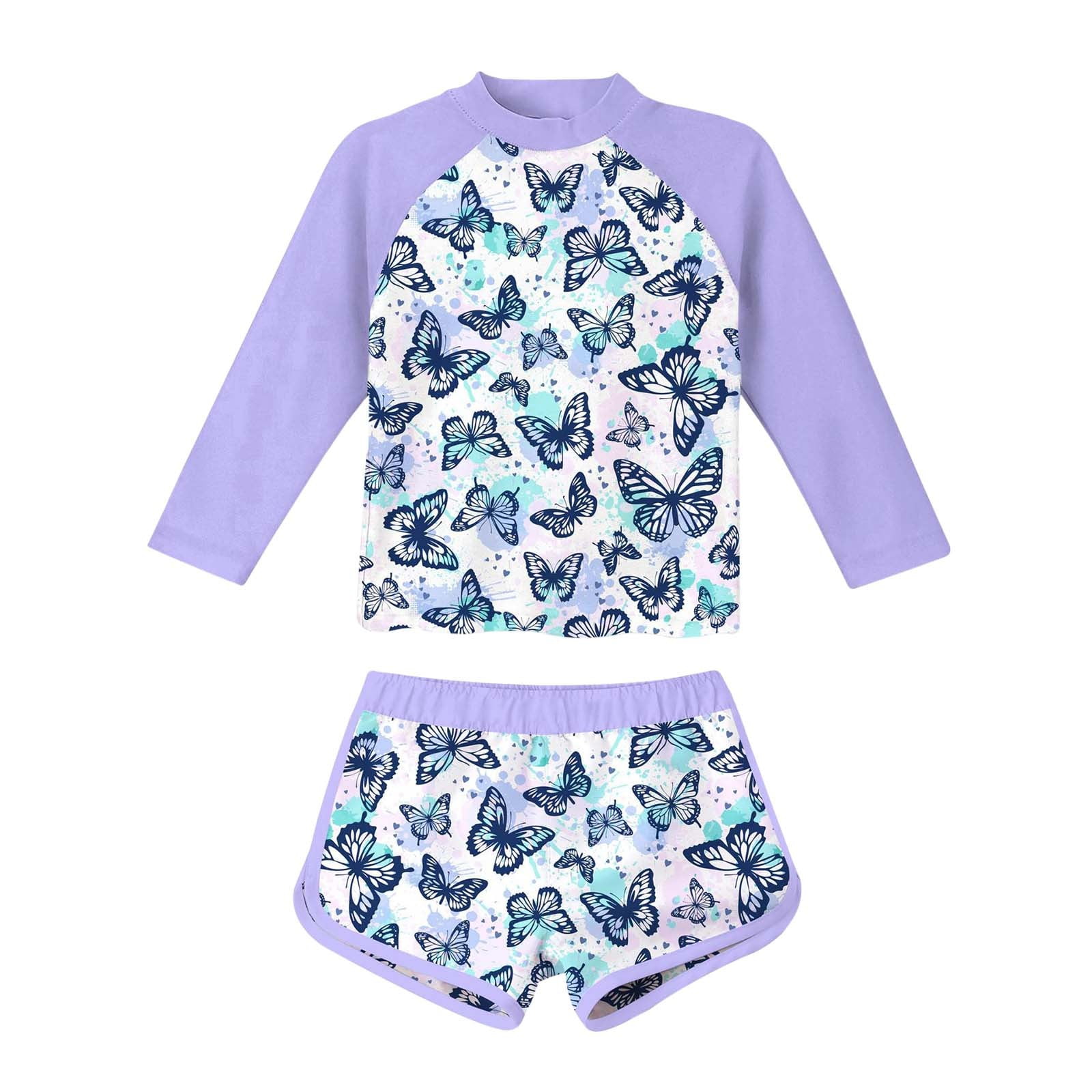 Girls Swimsuit Kids Two Piece Swimsuit Set Cute Quick Dry Split ...
