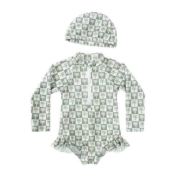 Girls Swimsuit Long Sleeve Bathing Suit Adorable Summer Beach Wear for ...