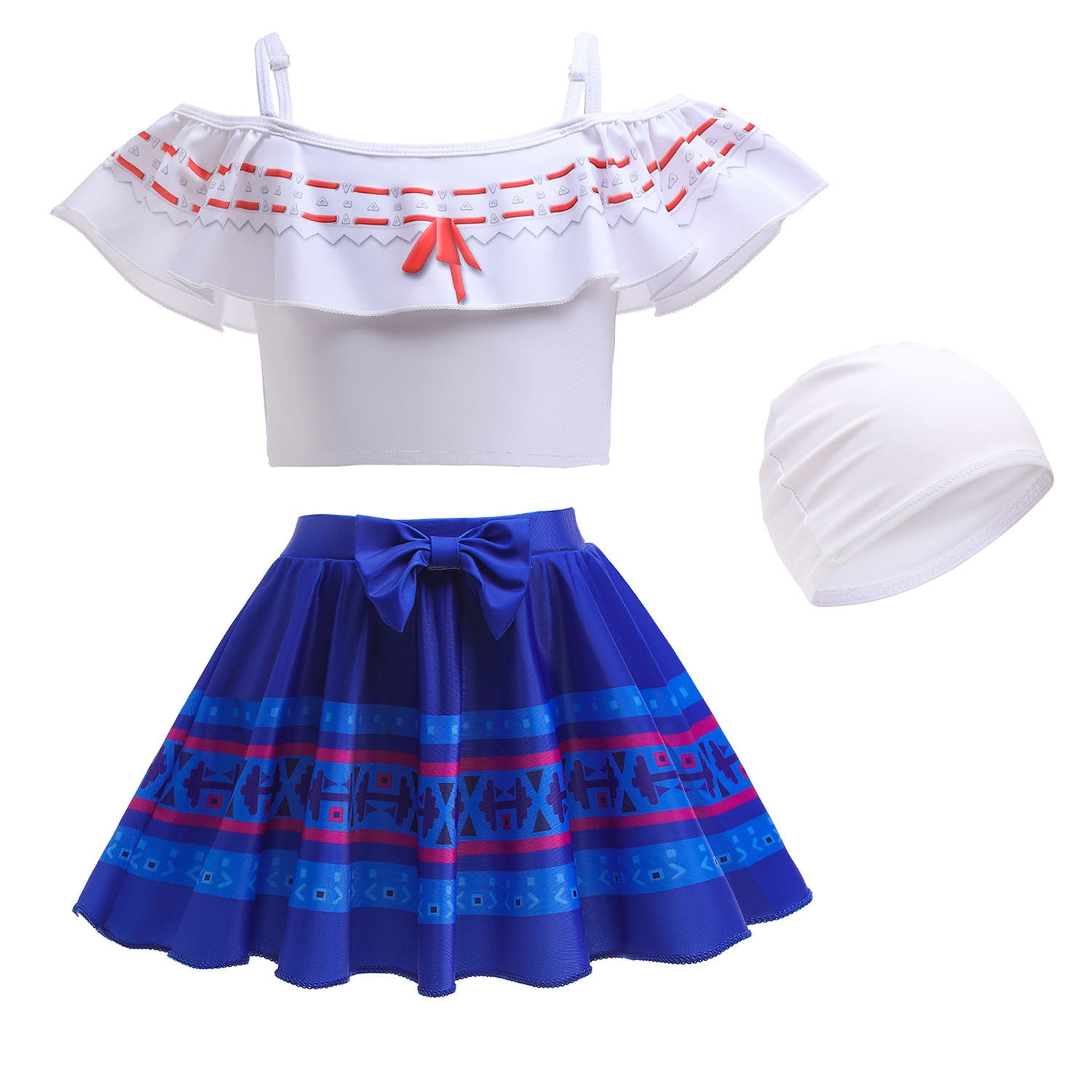 Girls Swimsuit Mirabel Swimwear Princess Off Shoulder Ruffle Two Piece ...