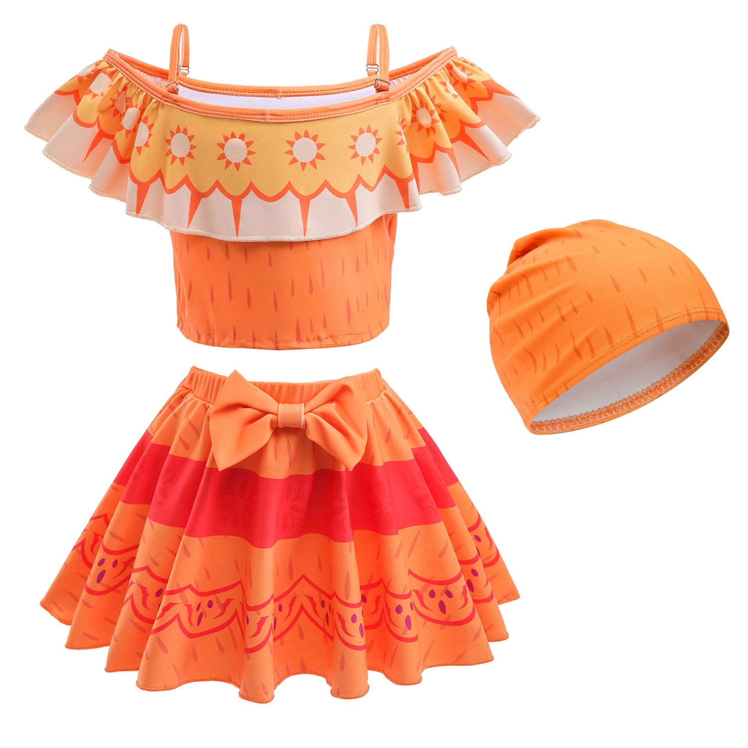 Girls Swimsuit Mirabel Swimwear Princess Off Shoulder Ruffle Two Piece ...