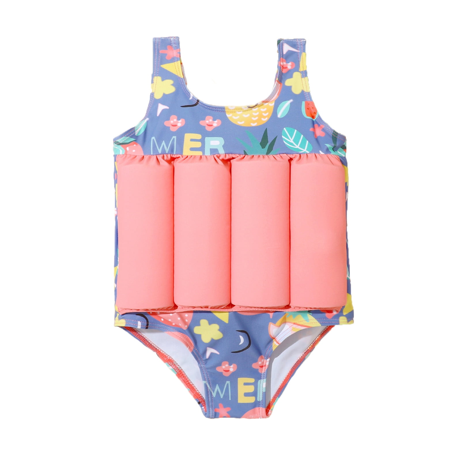 Girls Swimsuit One Piece Buoyancy Floater Safety Swimwear Sleeveless ...