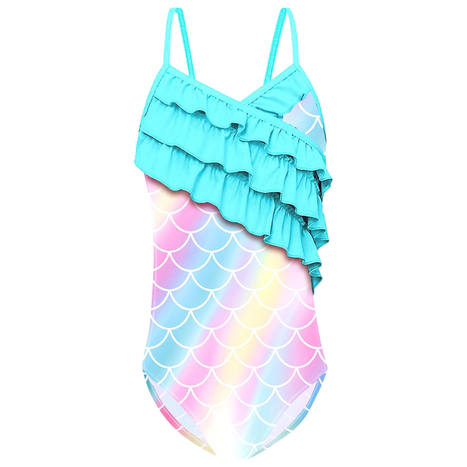 Girls Swimsuit One Piece Swimming Suit for Girls Princess Sleeveless ...
