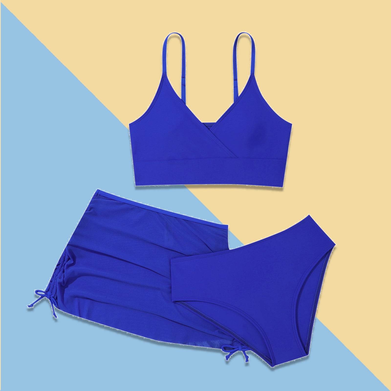 Girls Swimsuit Set 3 Piece Summer Bikini Bathing Suit Set with Skirt ...