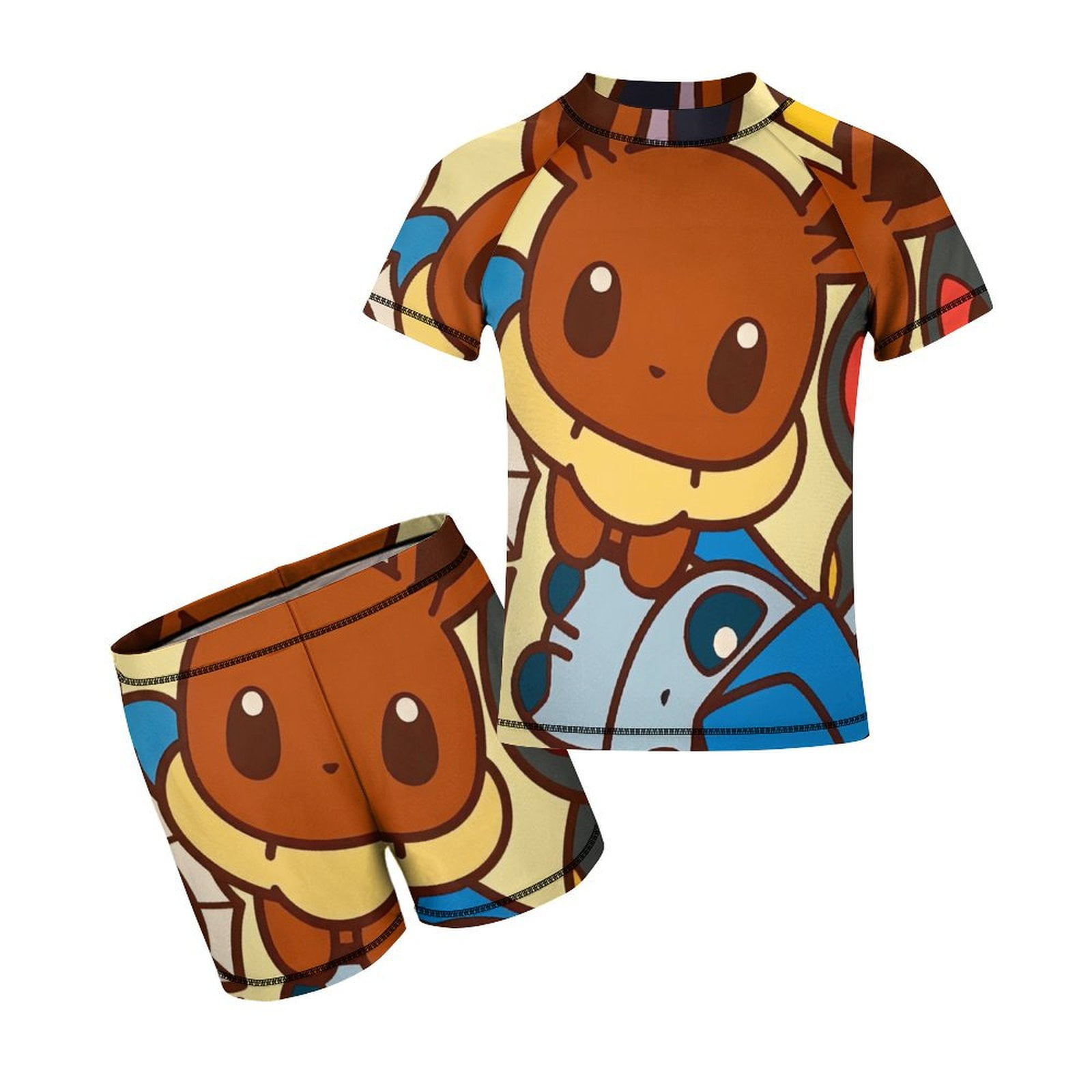 Girls Swimsuit Set Pokemon Eevee Swimsuit Cute Beach Gift for Daughter ...
