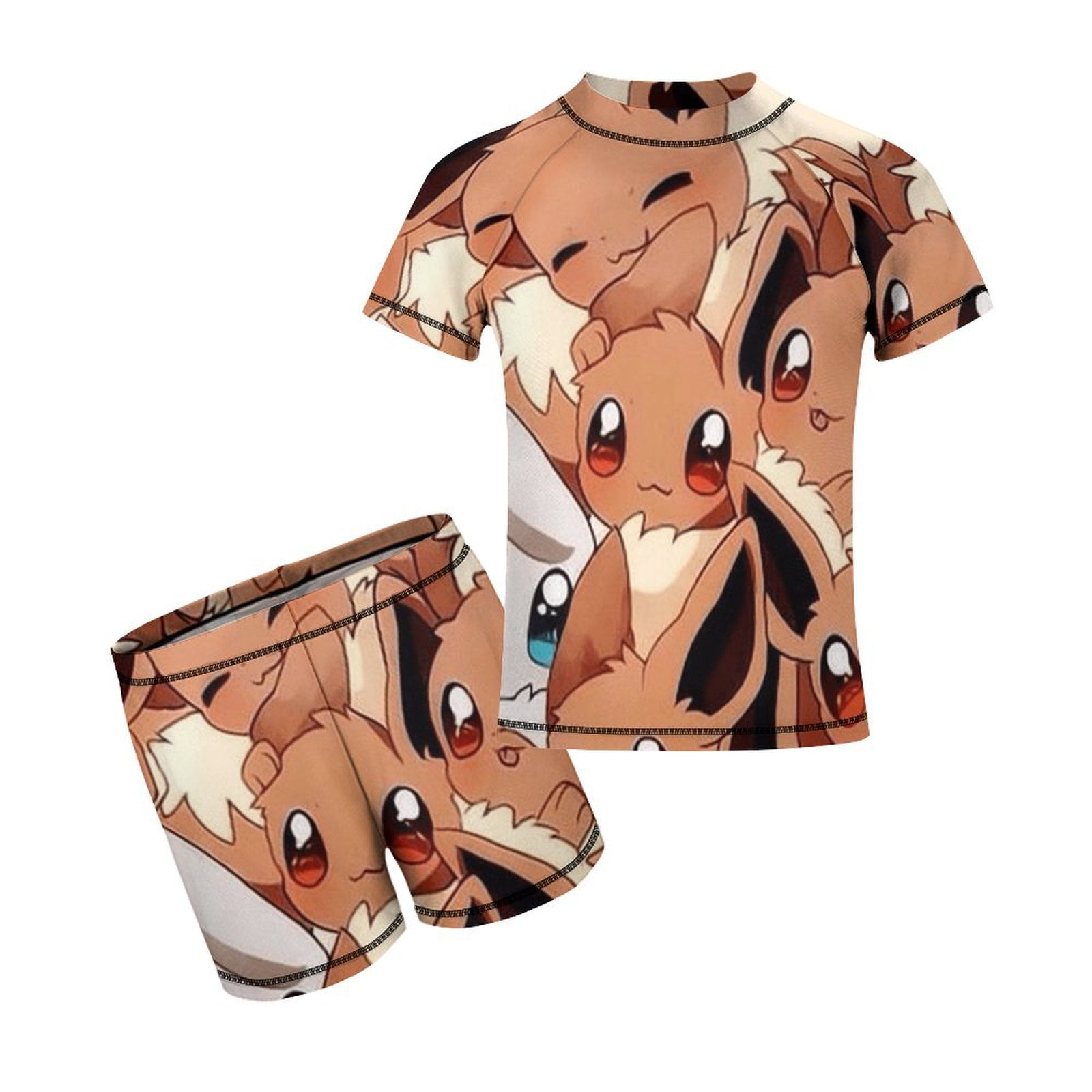 Girls Swimsuit Set Pokemon Eevee Swimsuit Cute Beach Gift for Daughter ...