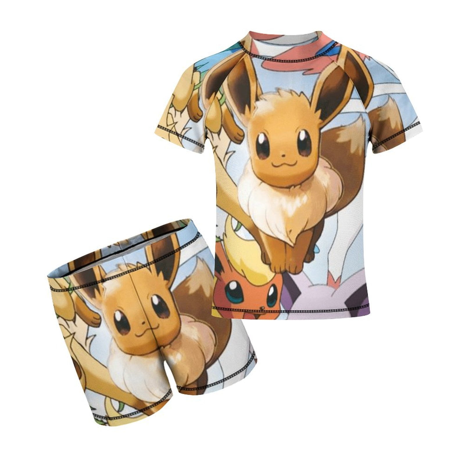 Girls Swimsuit Set Pokemon Eevee Swimsuit Cute Beach Gift for Daughter ...
