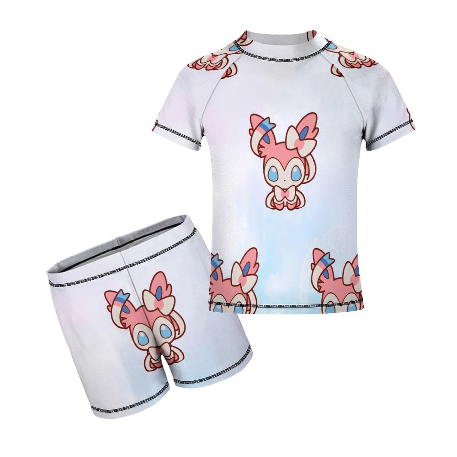 Girls Swimsuit Set Pokemon Eevee Swimsuit Cute Beach Gift for Daughter ...