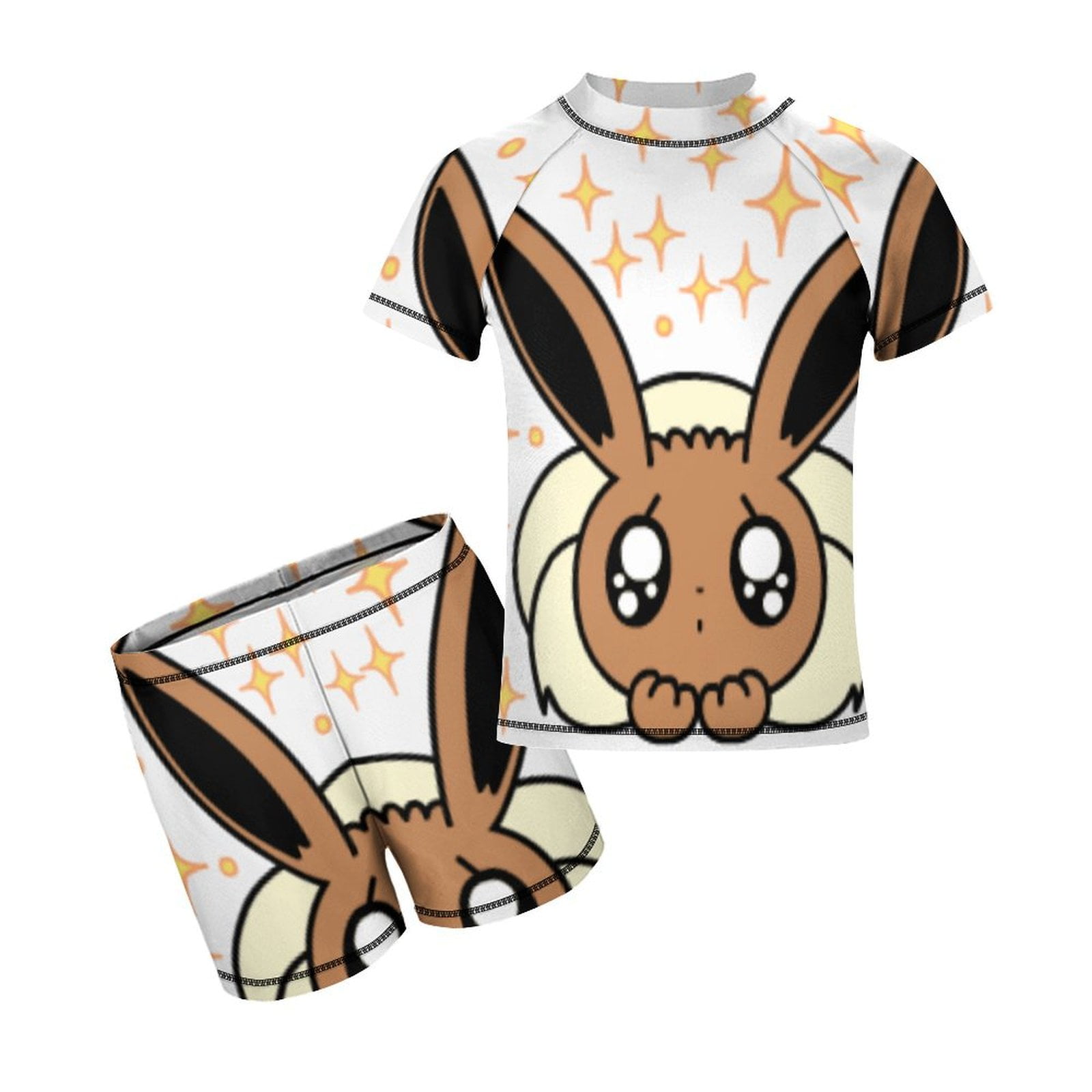 Girls Swimsuit Set Pokemon Eevee Swimsuit Cute Beach Gift for Daughter ...