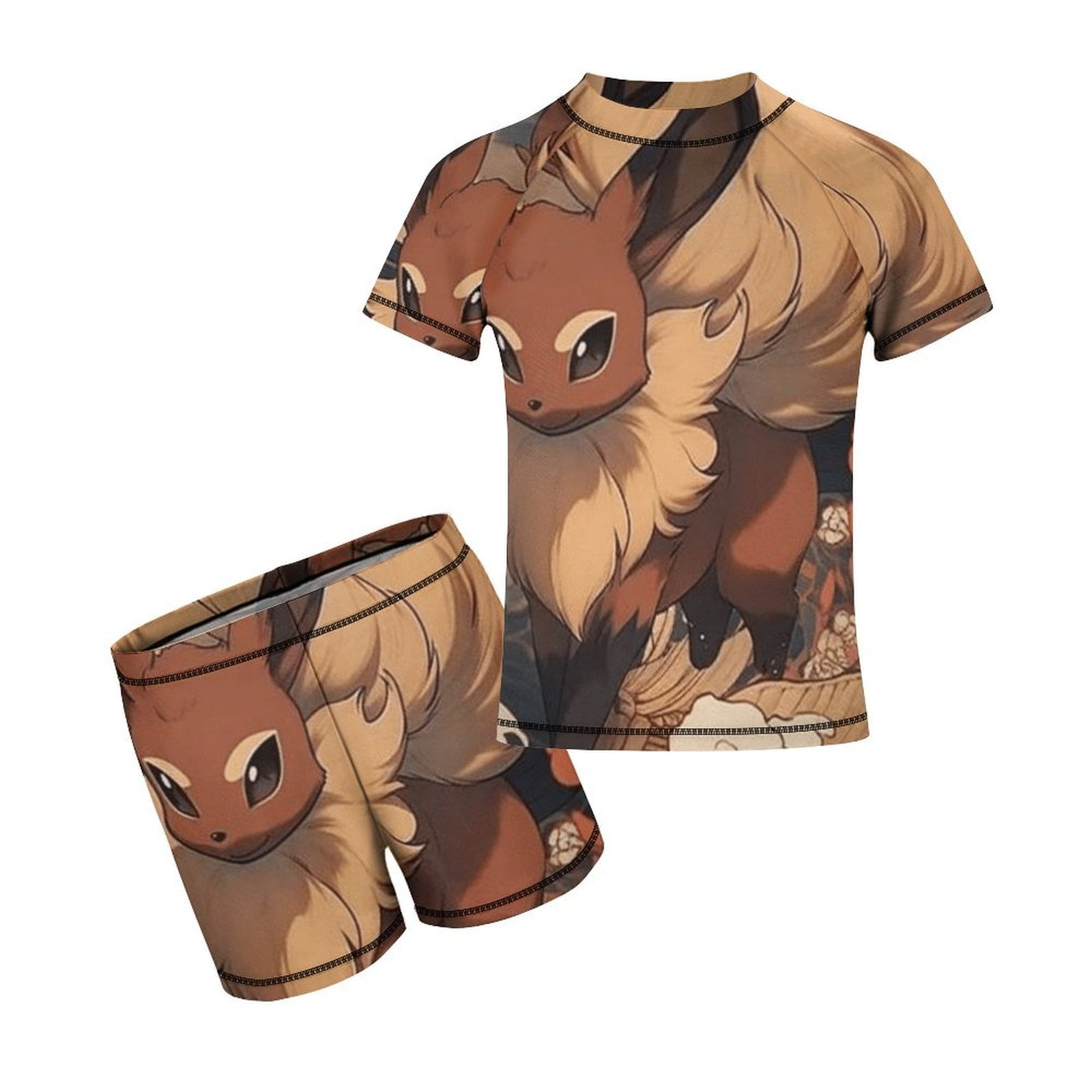 Girls Swimsuit Set Pokemon Eevee Swimsuit Cute Beach Gift for Daughter ...