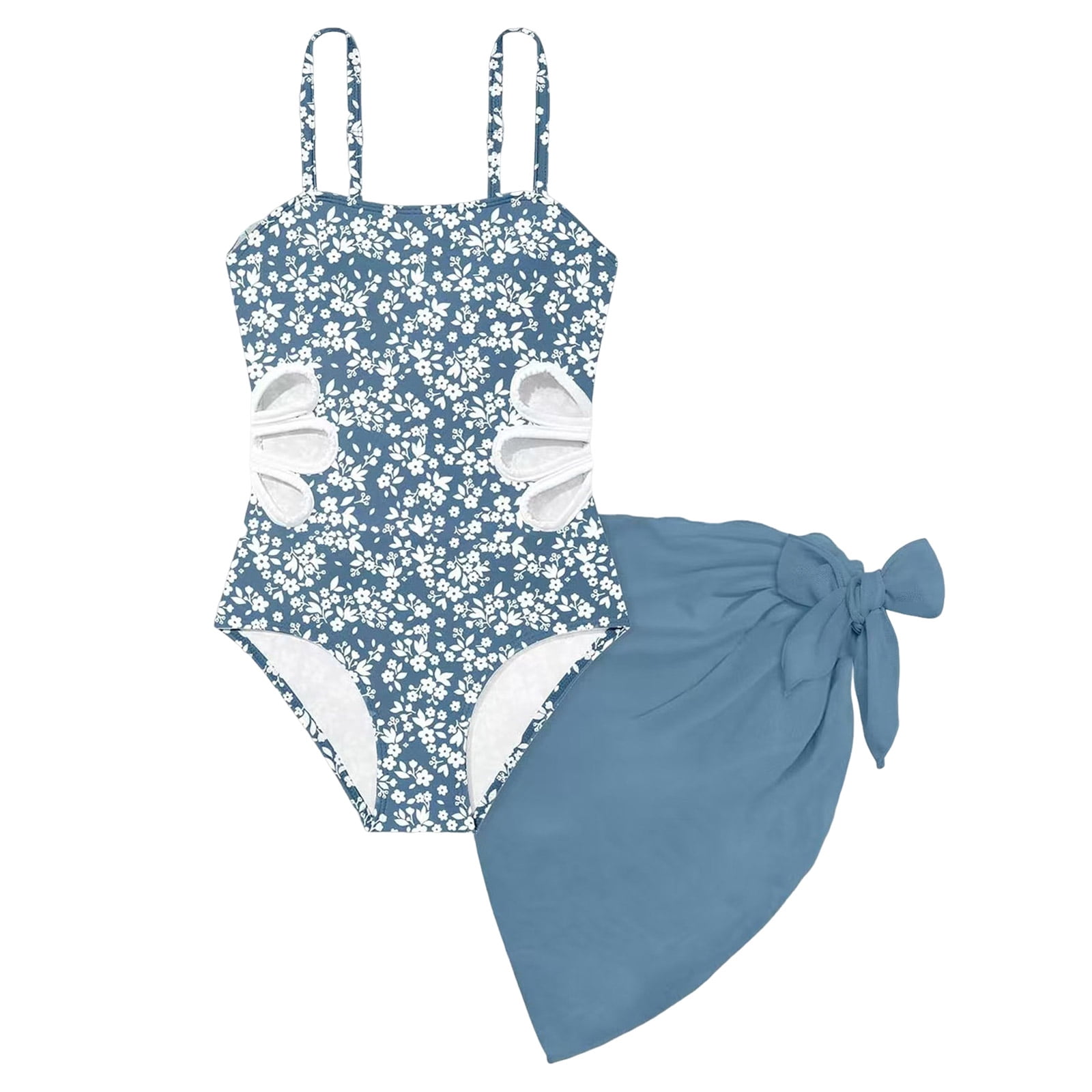 Girls Swimsuit Size 10-12 Cut Out One Piece Bathing Suit Adjustable ...