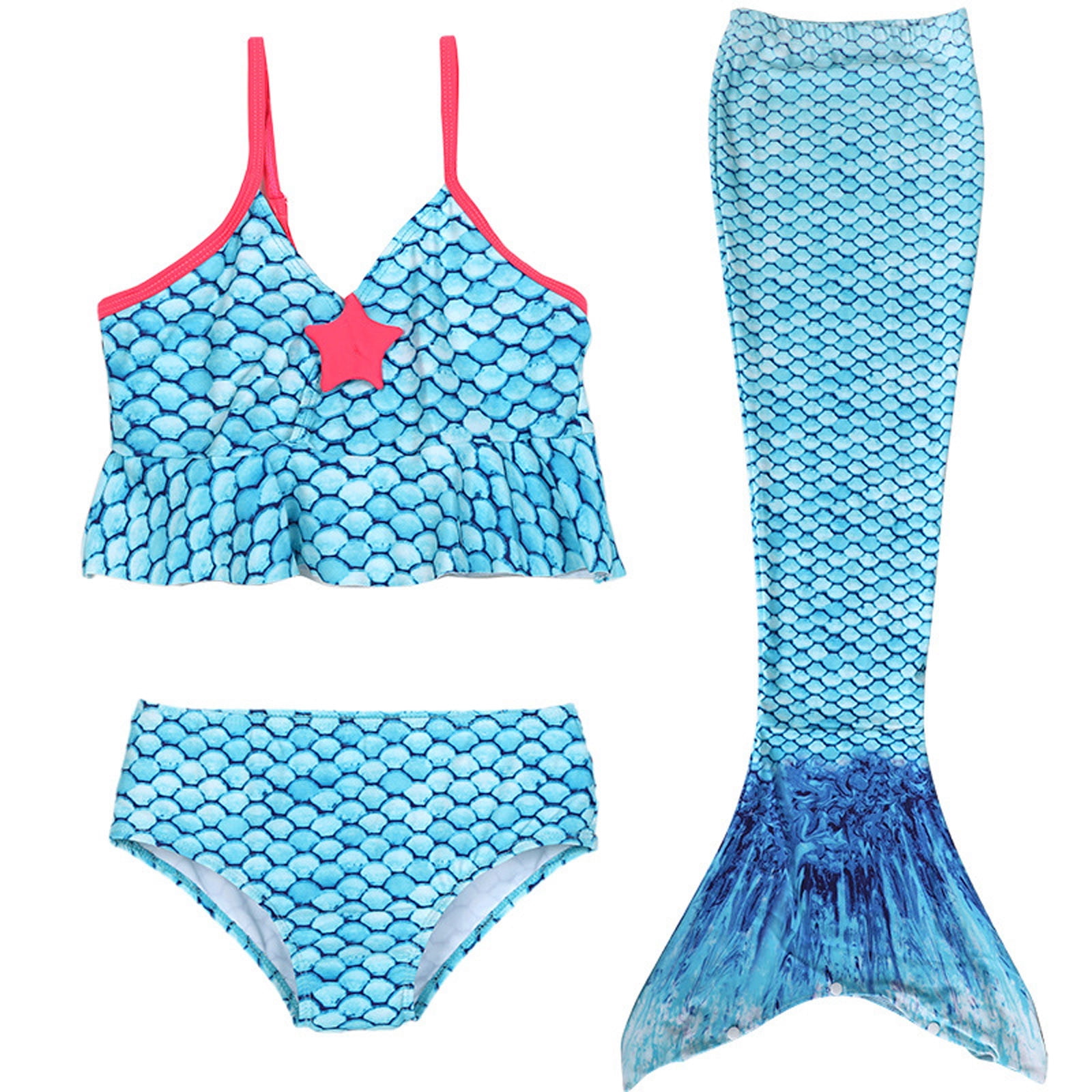 Girls Swimsuit Size 7 Colorful Girls Rash Guard Swimsuit Bikini Fish ...