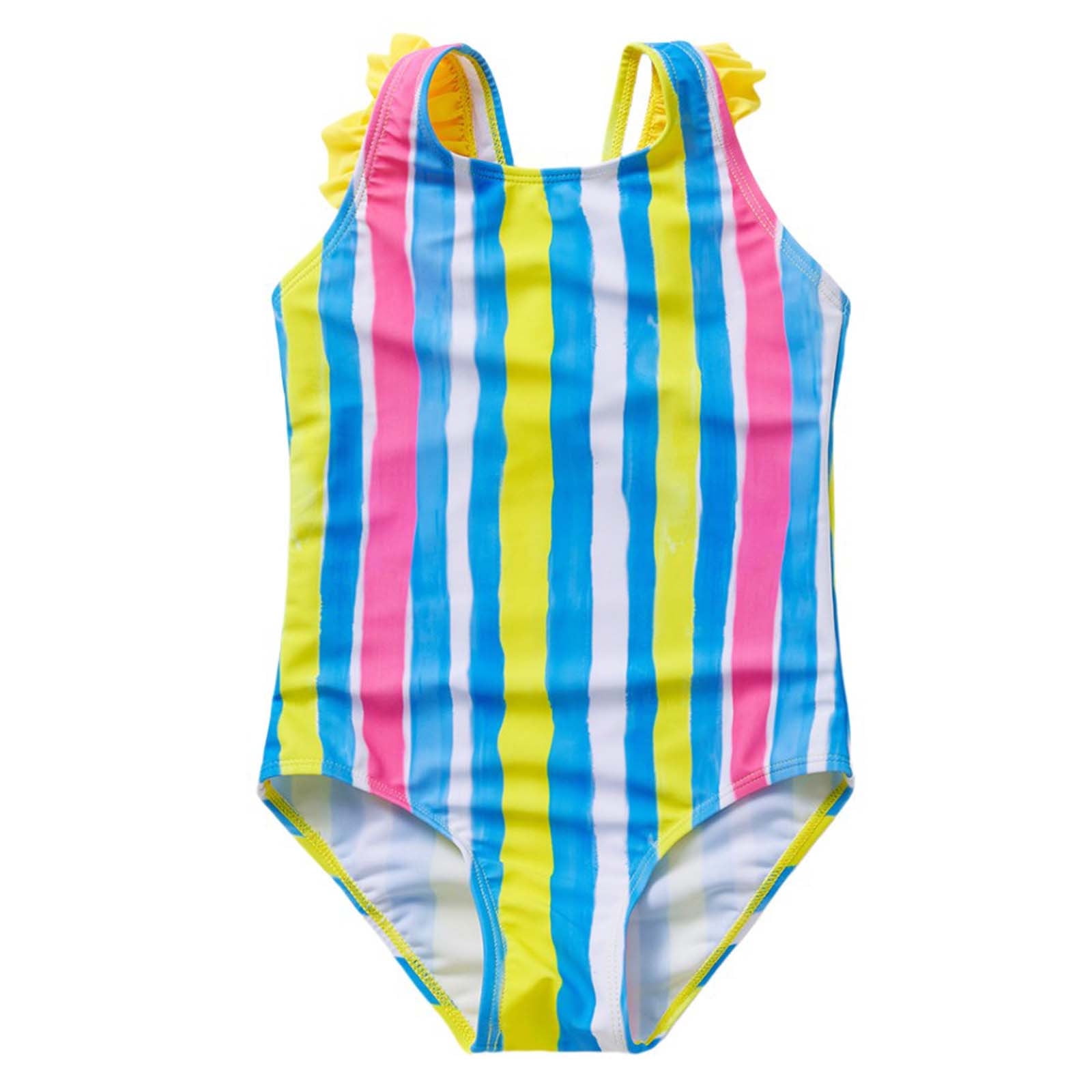 Girls Swimsuit Summer Swimming Adjustable Shoulder Straps Striped ...