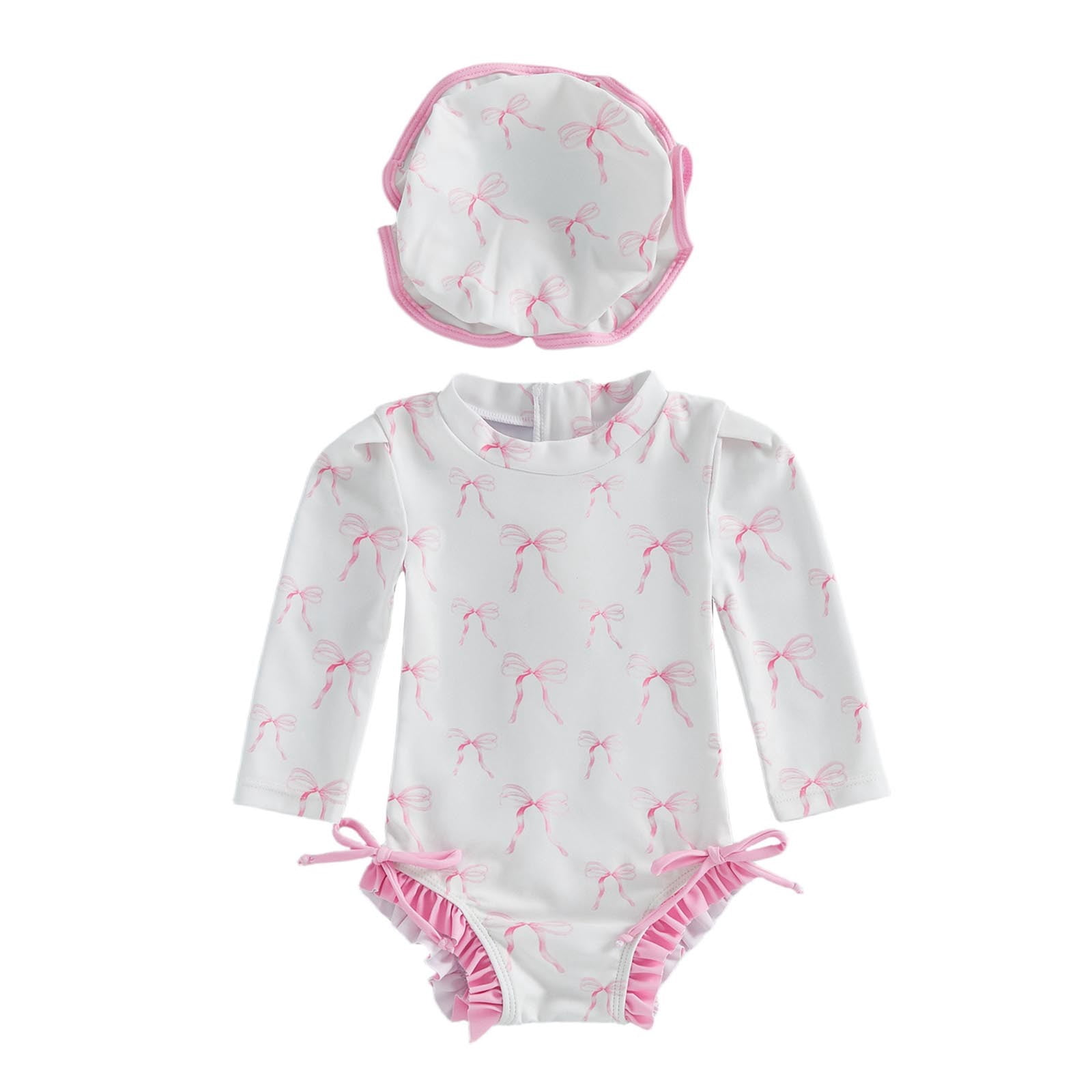 Girls Swimsuit Sun Swimwear Long Sleeve With Hood Upf 50+ Rash Guard ...