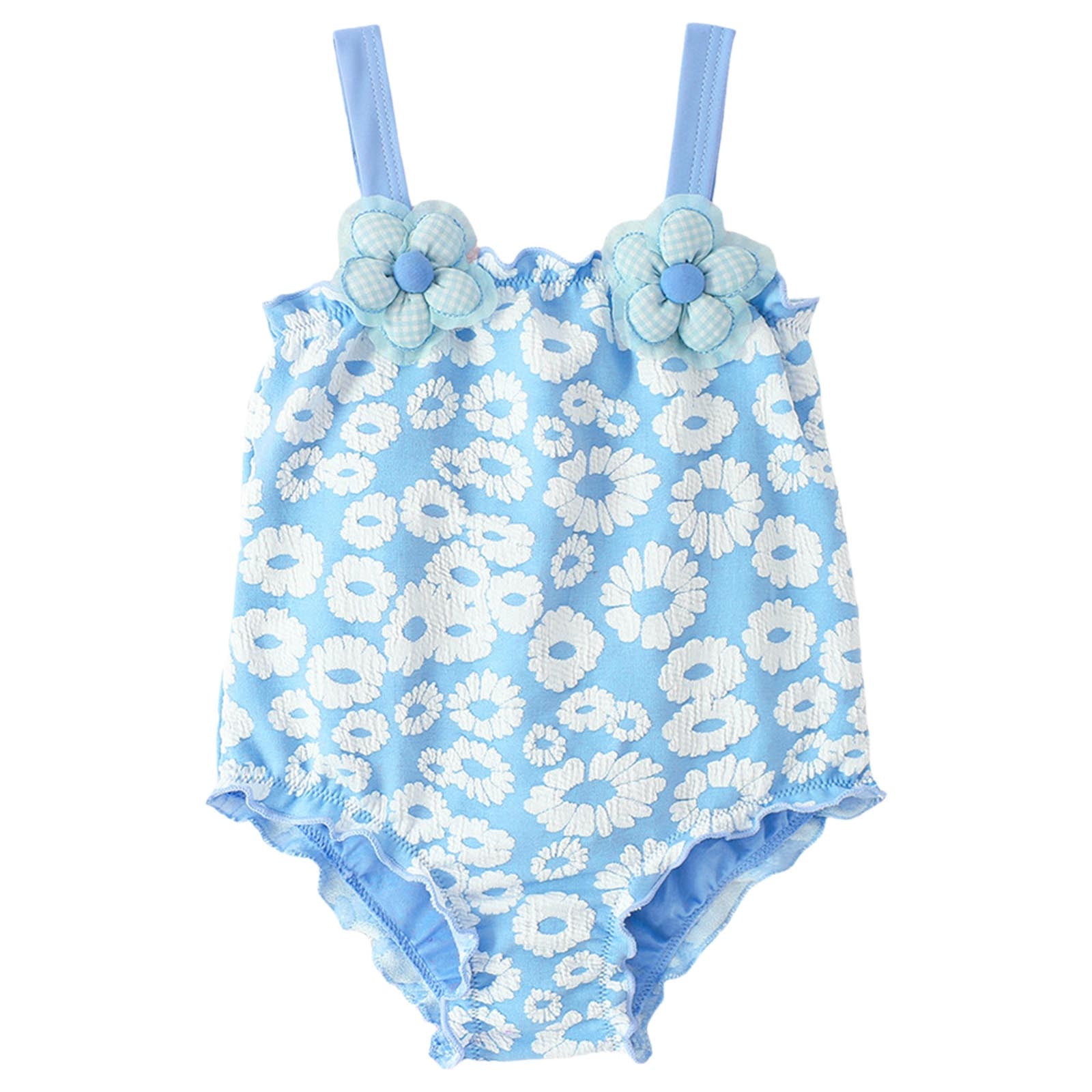 Girls Swimsuit Toddler Kids Floral Printed One Piece Suspenders Tankini ...