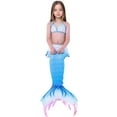 Girls Swimsuit Two Piece Printed Top and Sparkly Tail Skirt for Kids ...