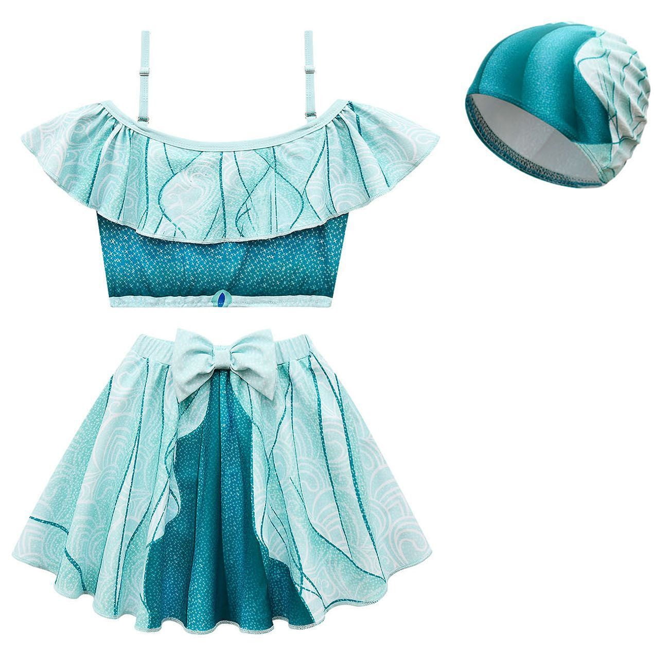 Girls Swimsuit Two Pieces Ruffle Bathing Suit Jasmine Princess Swimwear ...