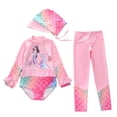 Girls Swimsuits 2 Pcs Long Sleeve Sun Protective with Cartoon Print ...