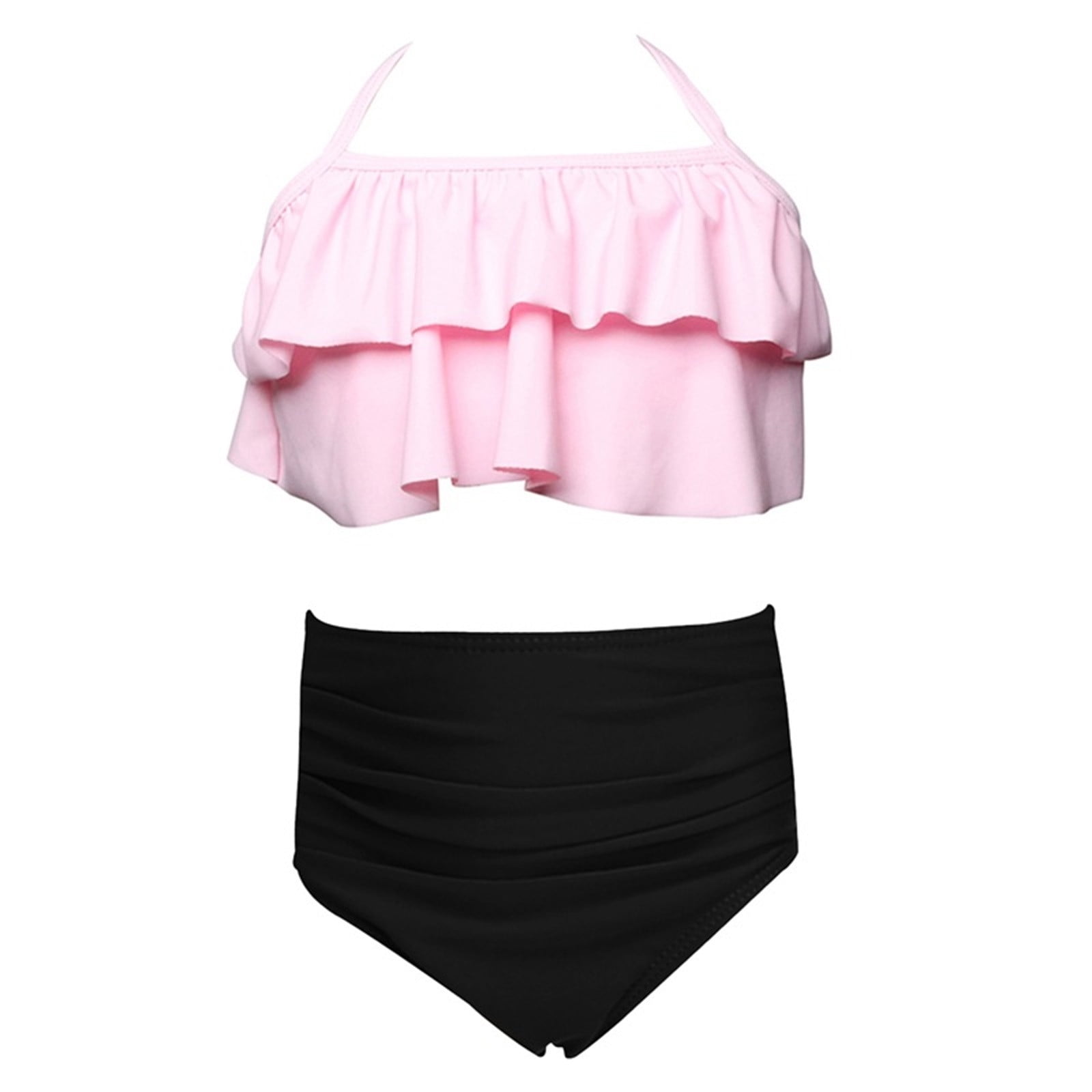 Girls Swimsuits 2 Piece Bikini Set Girls Ruffles Swimsuit Cute Summer ...