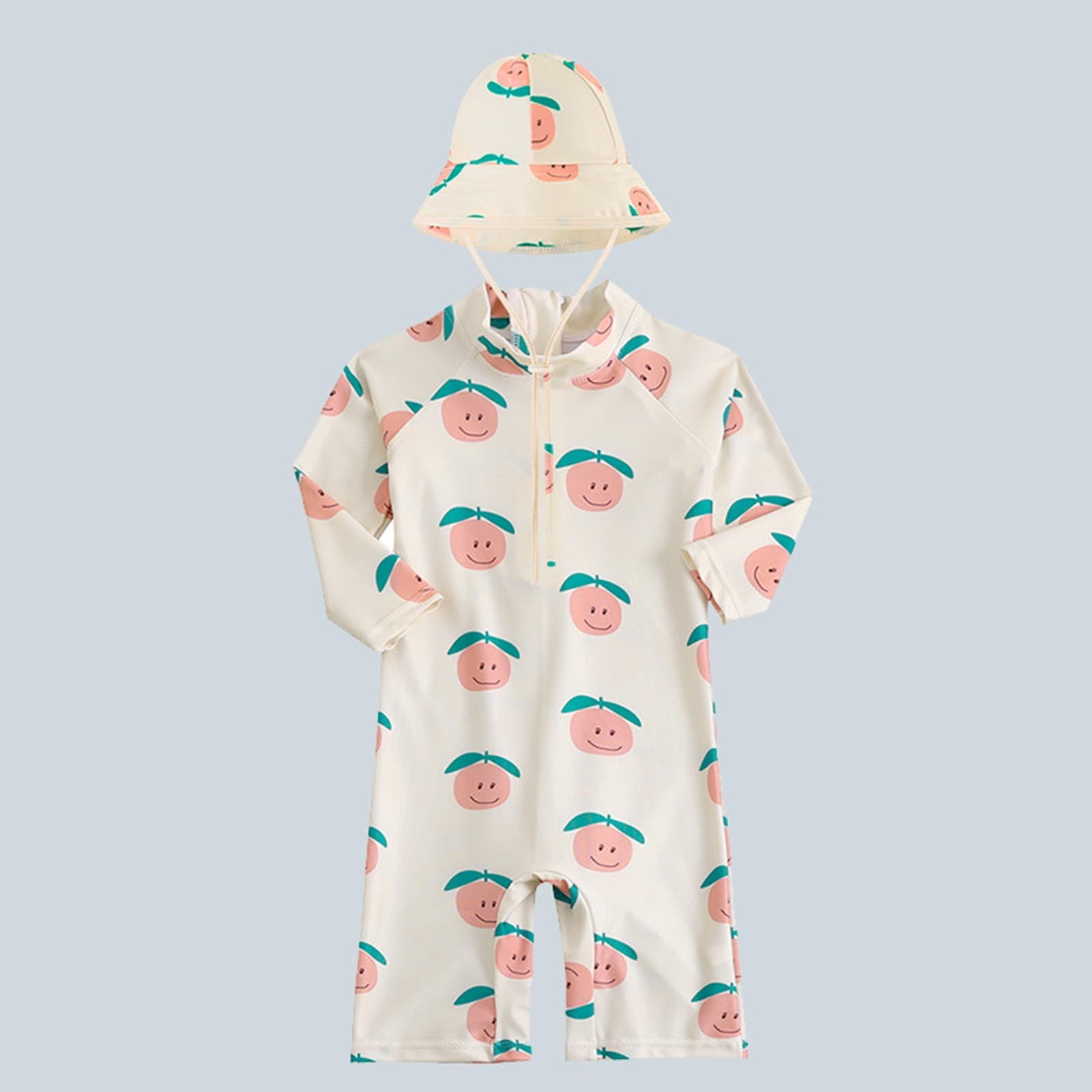 Xdegoge Girls Swimsuits 2 Piece Long Sleeve Swim Top with Swim Hat ...