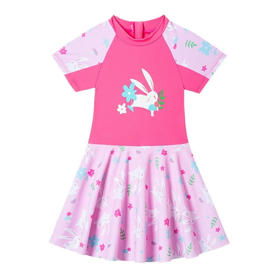 Girls Swimsuits 2 Piece Sleeveless Cartoon Printing Beach Bathing Suit ...