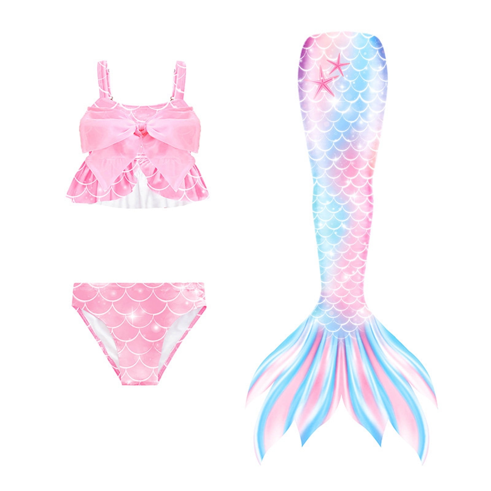 Girls Swimsuits 3 Piece Cute Bathing Suit Trendy Sleeveless Summer ...