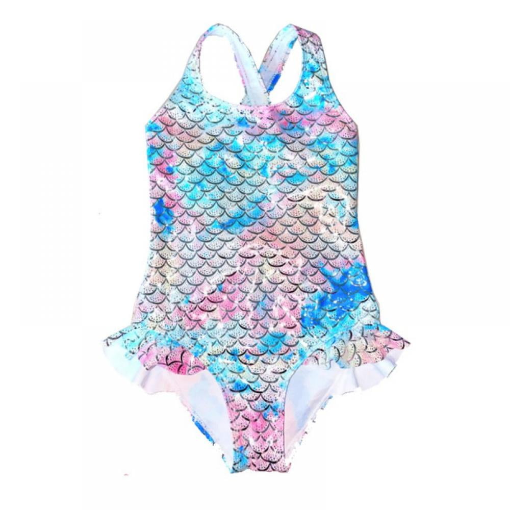 Girls Swimsuits Bathing Suit One Piece Swimwear 3D Printed Halter ...