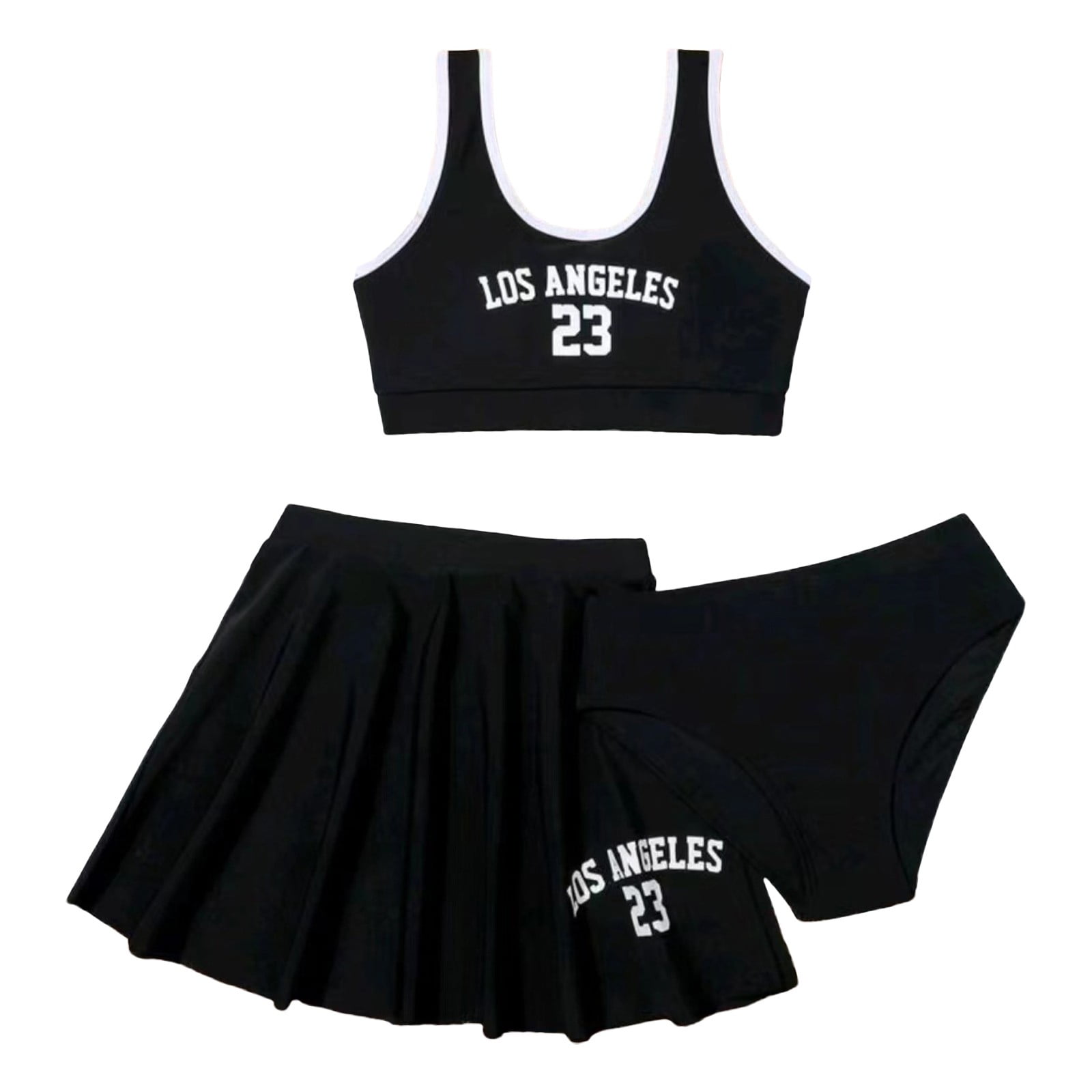 Girls Swimsuits Girls' 3 Piece Swimsuit with Beach Skirt Cute Swimsuits ...