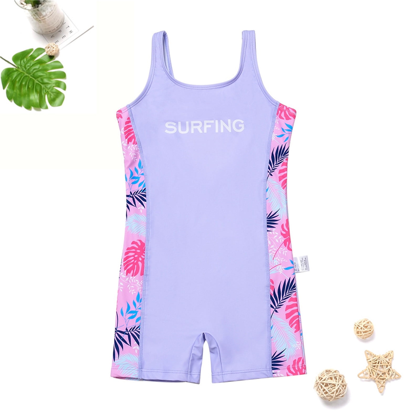 Girls Swimsuits Kids Bathing Suit One Piece Swimwear With Upf 50+ Cute ...
