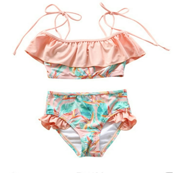 Girls Swimsuits Kids Toddler Spring Summer Print Cotton Sleeveless ...