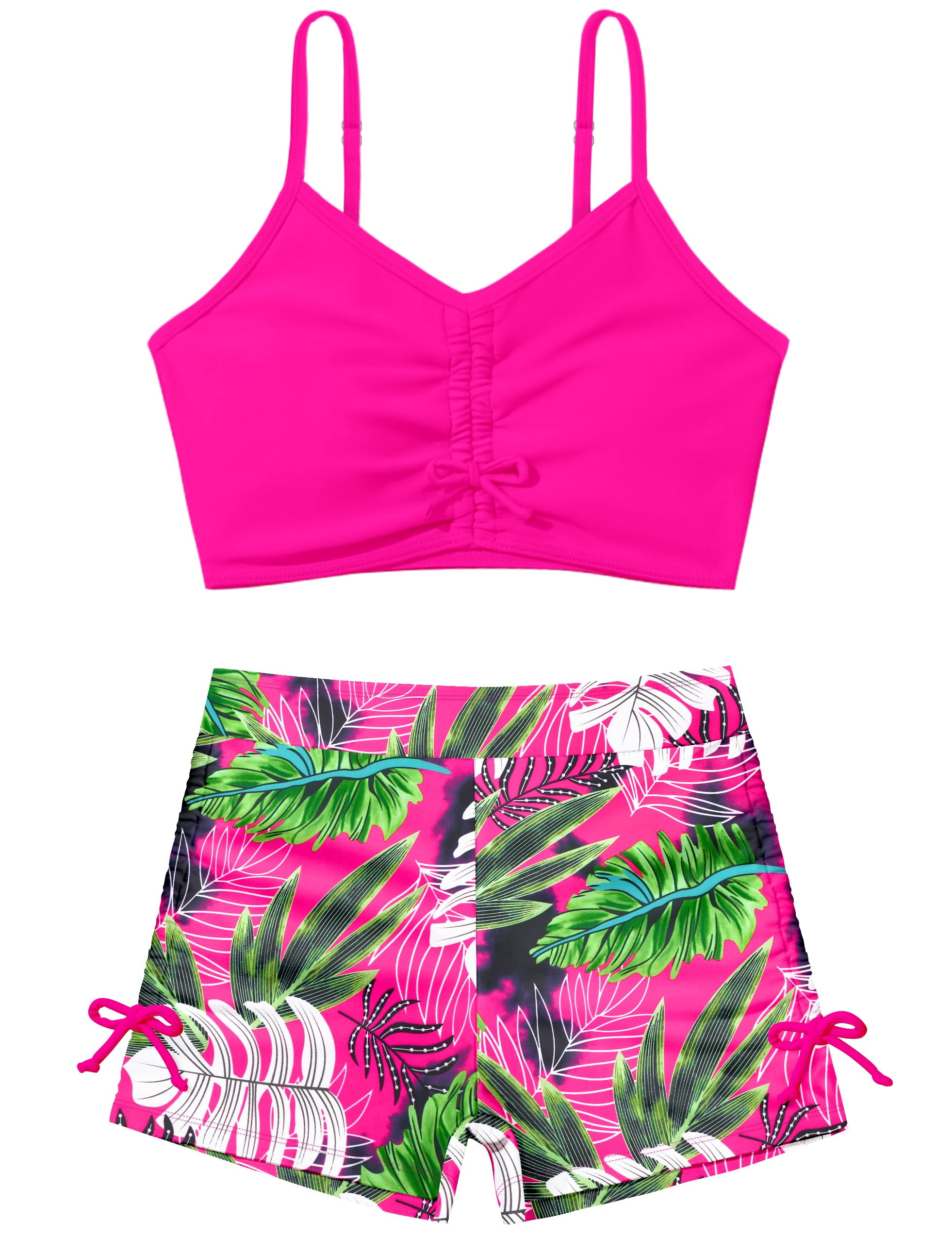 Girls' Swimsuits - Palm Trees Two Piece Tankinis with Padded Cups ...