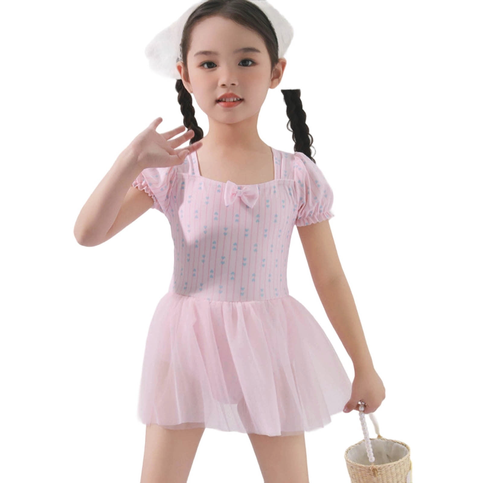 Girls Swimsuits Retro Striped Dress Style Bathing Suit Toddler Kids ...