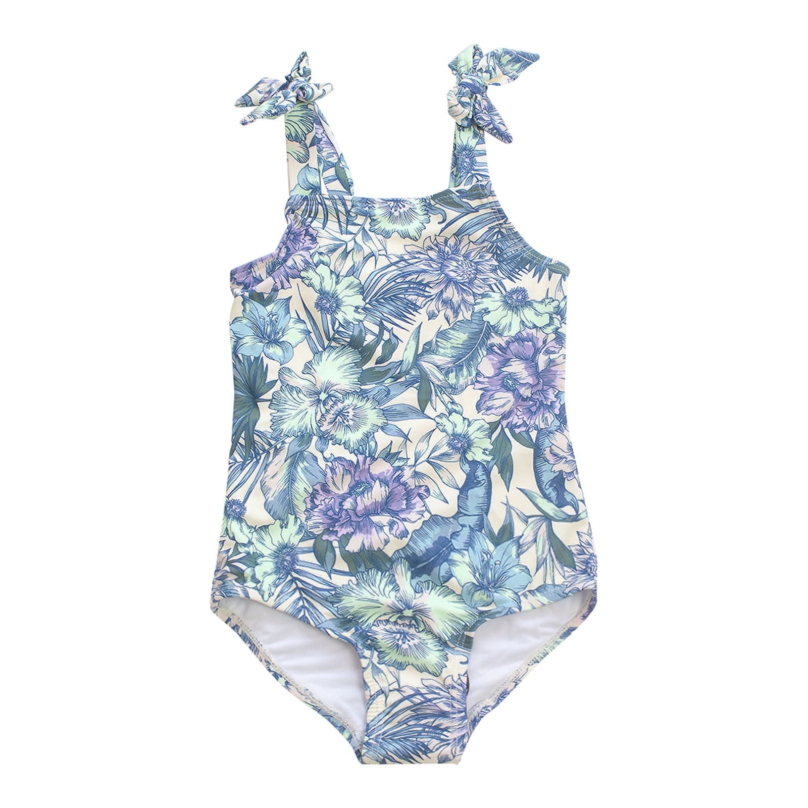 Girls Swimsuits Size 12 Years-13 Years One Piece Trim Ruched Cute ...