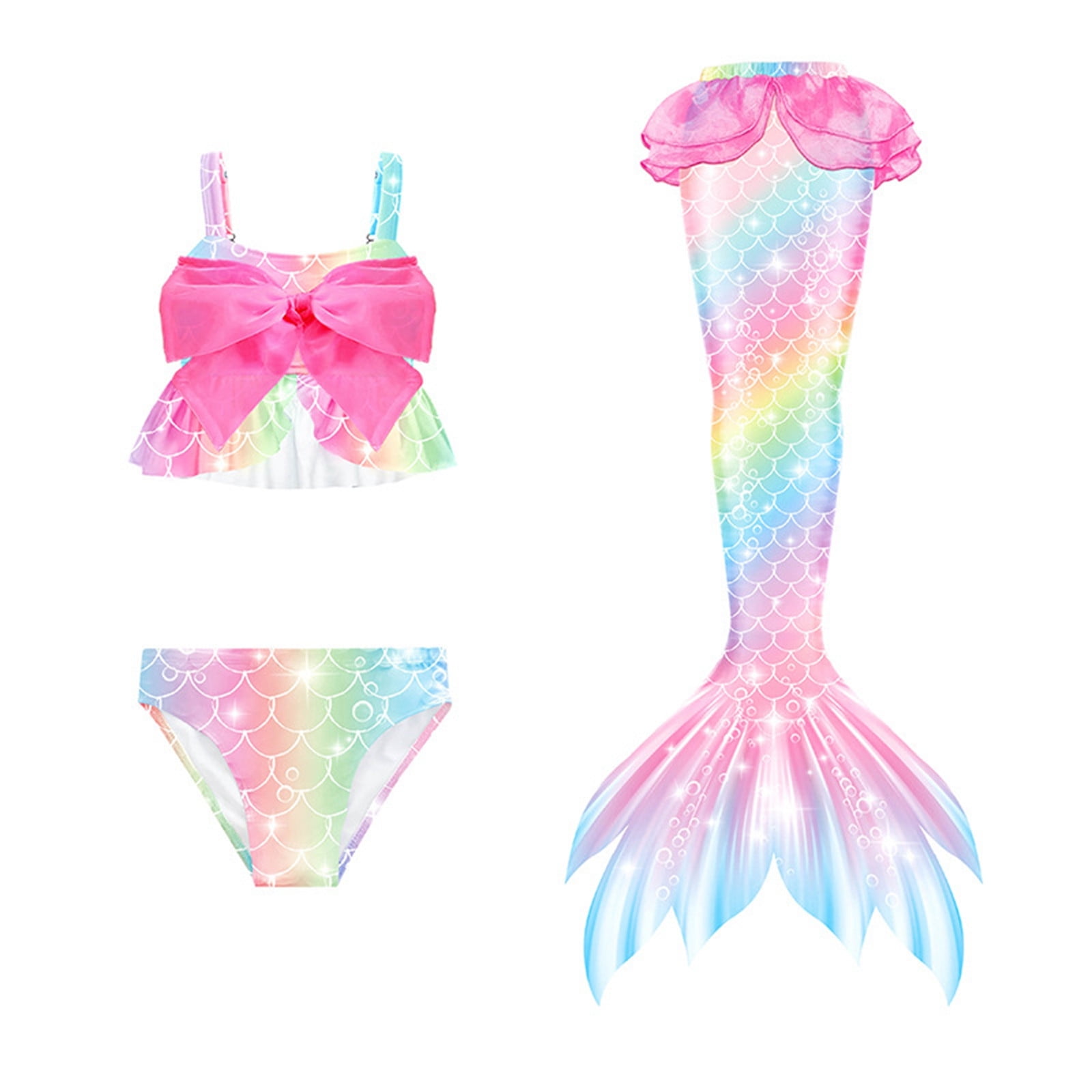 Girls Swimsuits Size 14-16 Colorful Ruffles Flounce Printed Bikini Set ...