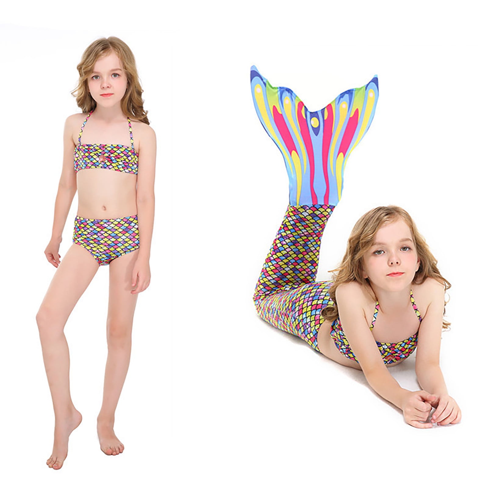 Girls Swimsuits Toddler Kids Girls Dreamy Swim Outfit Fashion Print Swimwear 3 Piece Set with ...
