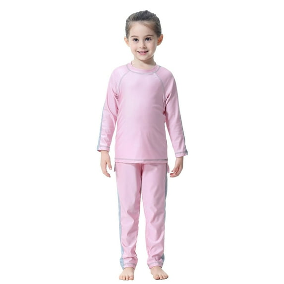 Girls Swimsuits Two Piece Tankini Sets Rash Guard Full Coverage Long ...