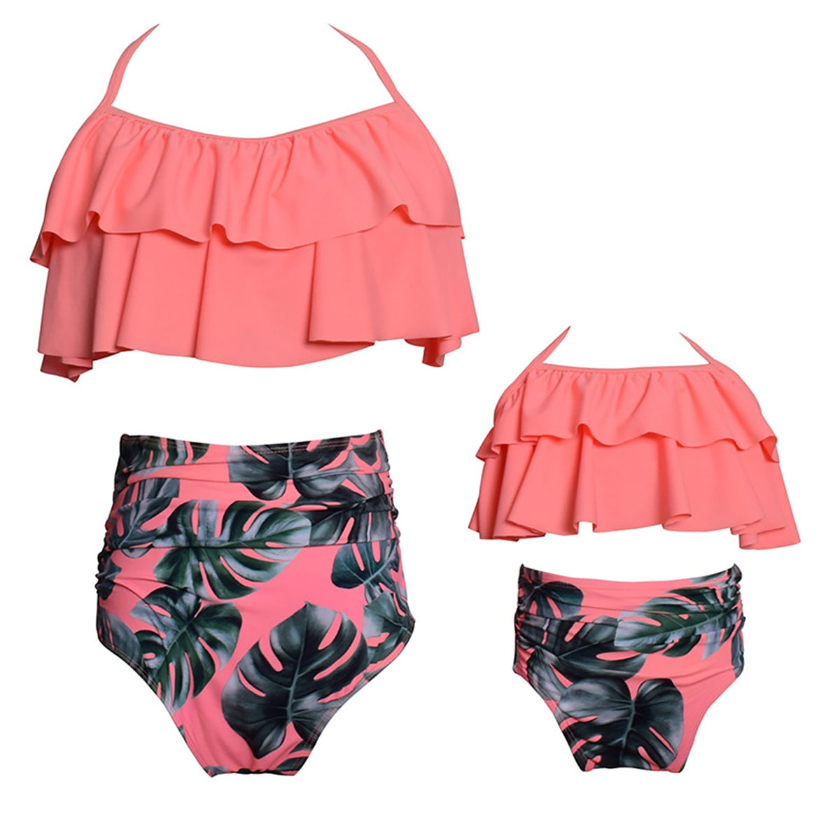 Girls Swimsuits for Women High Waisted Bathing Suit Family Matching ...