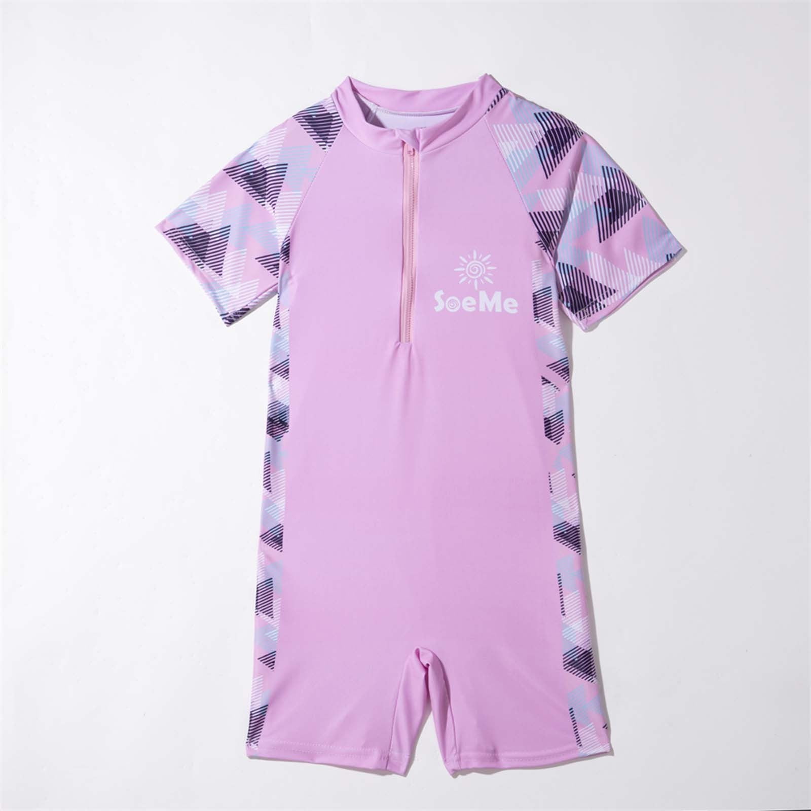 Girls Swimsuits One Piece 10-12 Water Sport Short Swimsuit Upf 50+ Rash ...