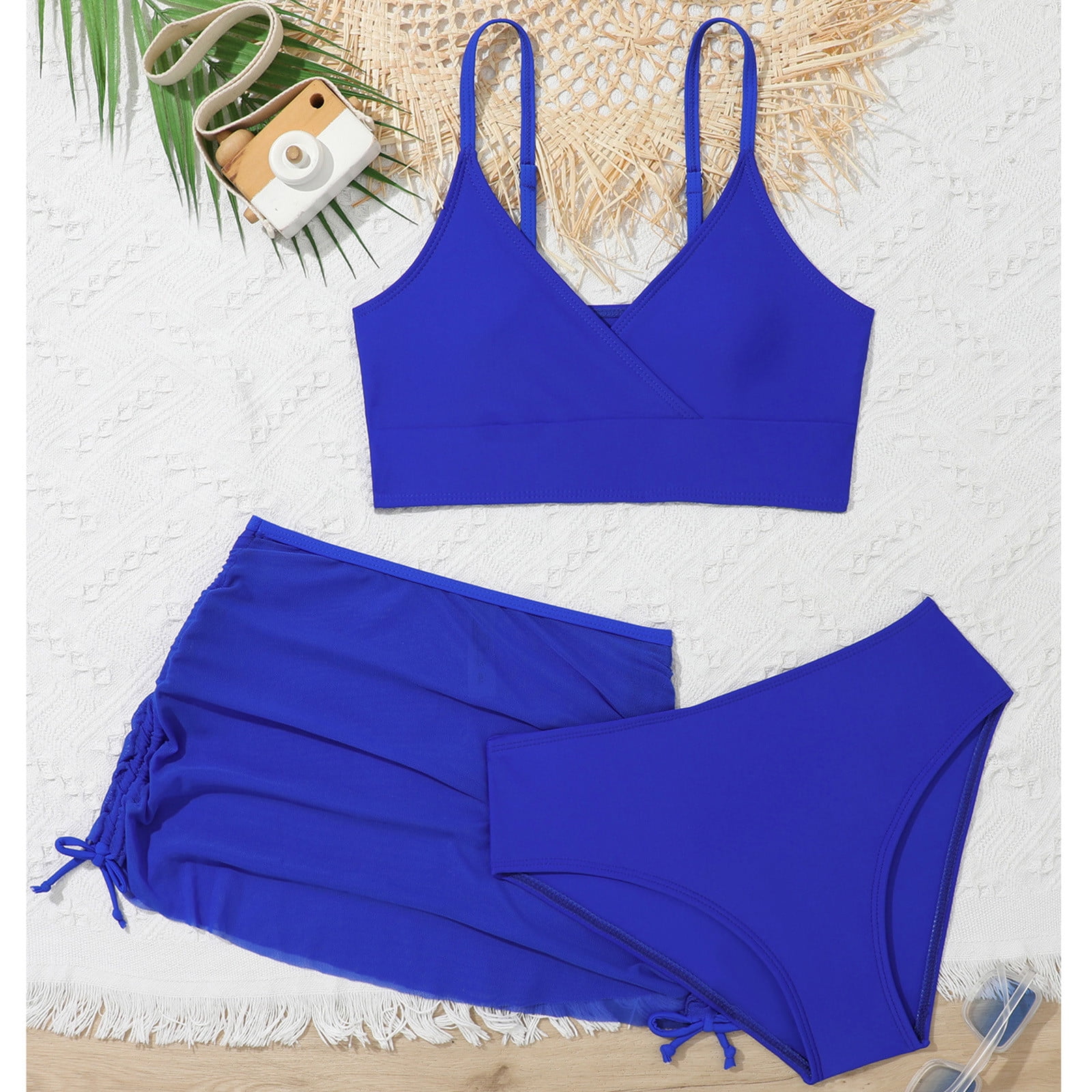 Girls' Swimwear 3 Piece Bathing Suit Bikini Set with Cover Ups Skirt ...